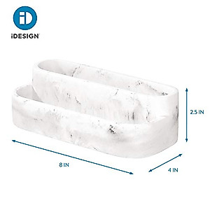 iDesign Dakota 2-Tier Makeup and Cosmetic Storage Bathroom, Countertop, Vanity, 8" x 3.9" x 2.54", Palette Organizer