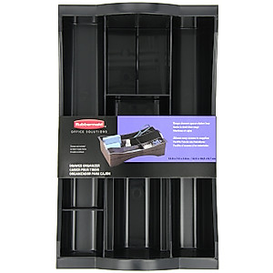 Rubbermaid Hanging Desk Drawer Organizer, Plastic, Black (11916ROS)