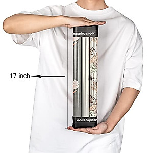 MAYPLUSS Wrapping Paper Roll - Mini Roll - 17 inch X 120 inch Per roll - 3 Different Silver Design (42.3 sq.ft.ttl)