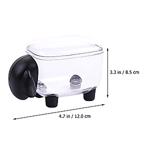 Cabilock 2pcs and Case Jewelry Storage Bowl Sheep Dispenser Qtip Lid Apothecary for Snack Cosmetic Cotton Containers Office Ball Acrylic Table Container Vanity Bathroom Gift Holders