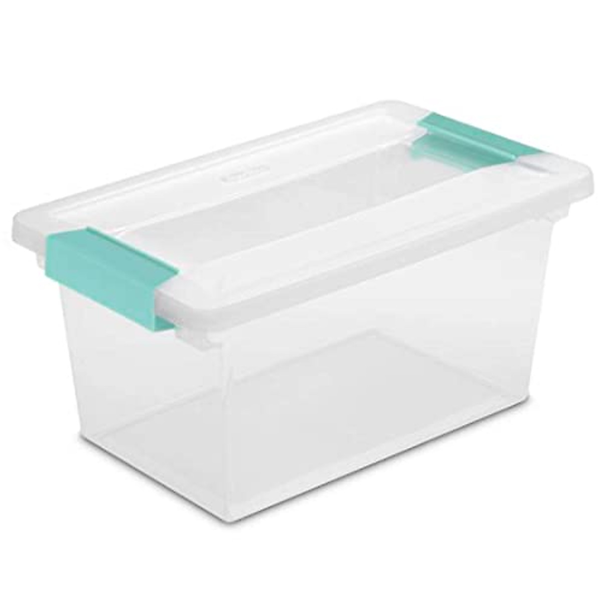 Sterilite Plastic Medium Clip Stacking Storage Box Container with Latching Lid for Home, Office, Workspace, and Utility Space Organization, 8 Pack