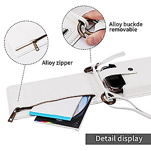 Leather Cell Phone Purse, Small Cell Phone Wallet with Card Slots and Makeup Mirror, Mini Cell Phone Purse Crossbody Bag for Women for iPhone Samsung All Smartphone (White)