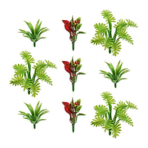 Yetaha 90 Pcs Mini Model Trees Plants, Miniature Plants Green Shrubs Bush Model Artificial Plants for Train Scenery Railway Sand Architecture Craft DIY Landscape Dollhouse Cake Topper Decor