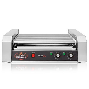 Olde Midway Electric 30 Hot Dog 11 Roller Grill Cooker Machine 1400-Watt - Commercial Grade