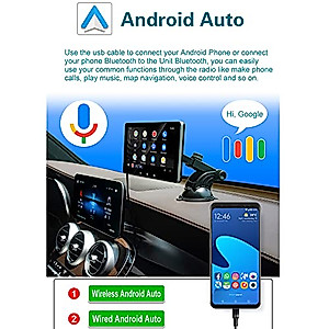 Polarlander 7 Inch Touchscreen Monitor for Wireless Apple Carplayer and Android Auto Built-in Two Speakers Car Stereo Multimedia Player with Bluetooth, Mirror Link, Dash or Windshield Mounted