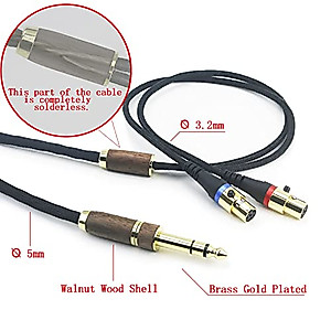 NewFantasia 6N OCC Copper Silver Plated Upgrade Audio Cable Compatible with Audeze LCD-2, LCD-4, LCD-3, LCD-X, LCD-XC Headphones with 3.5mm Male and 6.3mm Adapter Walnut Wood Shell