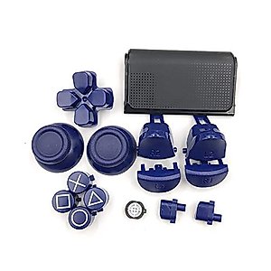 ABXY Trigger Button Dpad L1 R1 L2 R2 Direction Key with Analog Joystick Cap for Sony PS4 Pro Controller JDS-040 (Dark Blue)