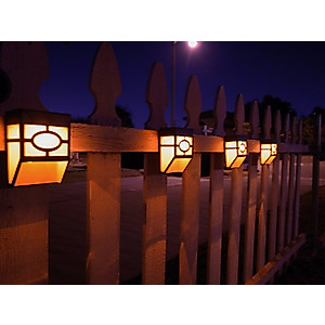 Upgrade Solar Powered Wall Mount Lights Landscape Garden Yard Fence Outdoor Warm Lights (8pc)