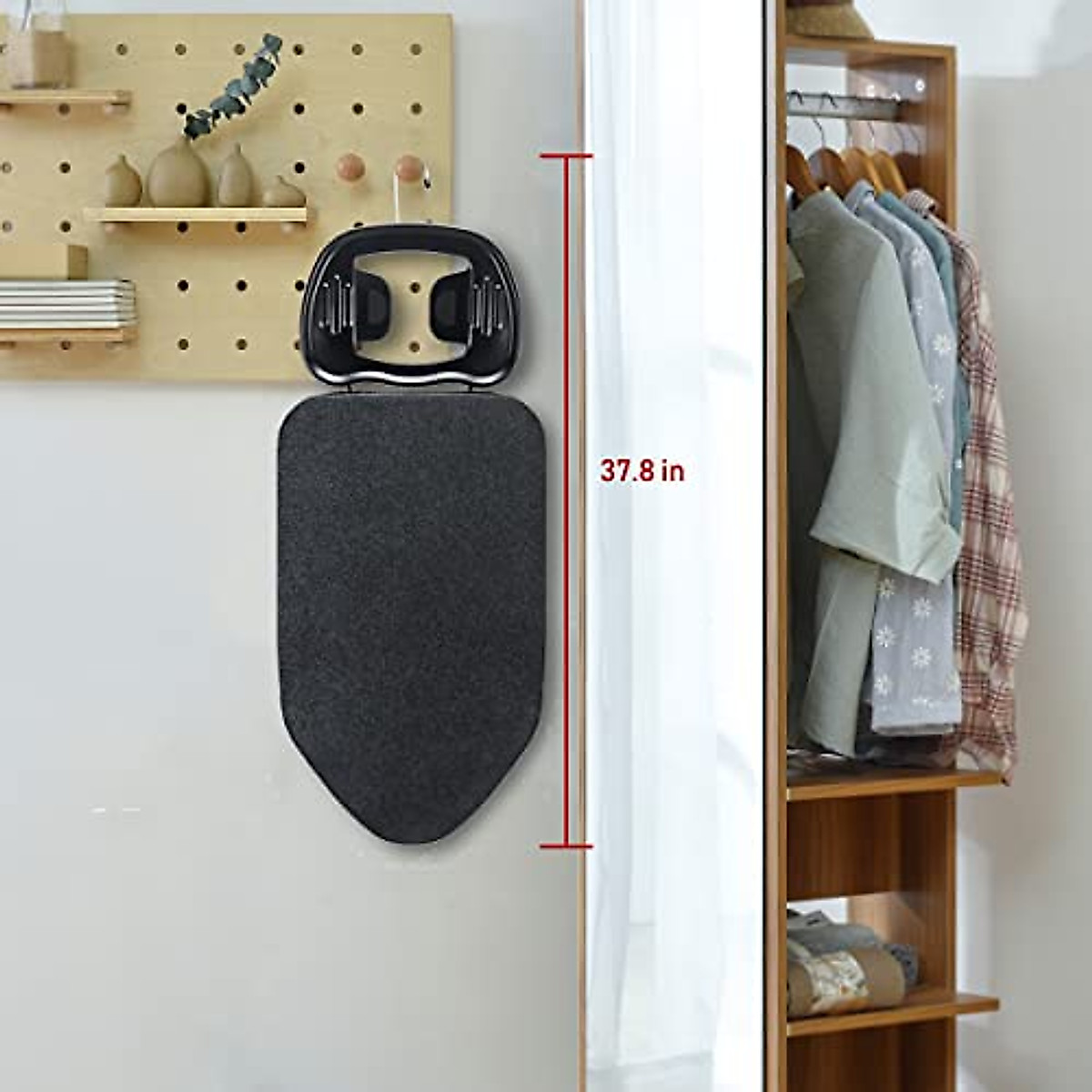 Duwee 14"x25" Table Top Ironing Board with Thicken Felt Padding, Metallic Cover, Solid Iron Rest (Black)