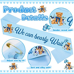 Capoda Bear Theme We Can Bearly Wait Baby Shower Decorations Mom to Be Sash Dad to Be Pin and Flower Crown Headband for Baby Shower Gender Reveal Party Sash for Boys and Girls Pregnancy Props Gifts