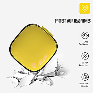 Coffea Protective Silicone Case for Beats Powerbeats Pro 2019 (White Edge, Deep Yellow)