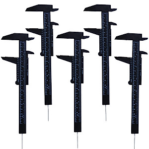 6 Inch/ 150 mm Eyebrow Measuring Ruler, Brow Mapping Ruler Tool, Mini Vernier Caliper Double Scale Plastic Ruler for Eyebrow Tattoo Brow Artists Makeup 5PCS(Black)