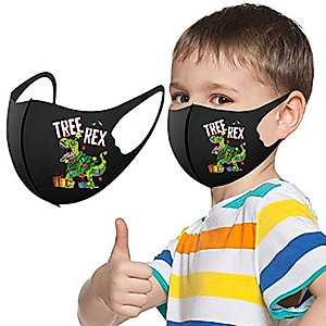 5Pcs Childrens Face_Mask Cute Cartoon Print Reusable Washable Breathable Adjustable Cotton Face Covering For Kids Boys Girl