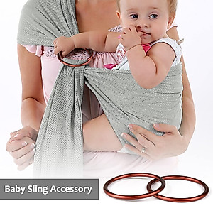 Accmor Baby Sling Ring, 3" Aluminum Sling Rings for Baby Wrap Slings, Dark Brown