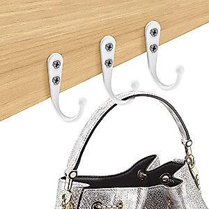 BokWin 20PCS White Wall Mounted Coat Hooks Single Coat Hanger,Mug Hooks Rustproof Wall Hooks for Towel Hat Key Bag on Bathroom, Kitchen, Livingroom