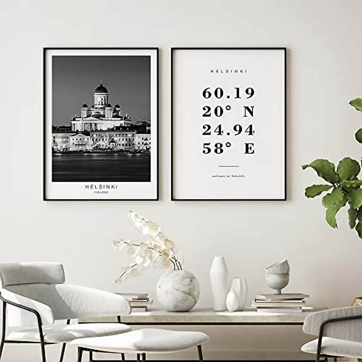 Dear Mapper Helsinki Finland View Abstract Road Modern Map Art Minimalist Painting Black and White Canvas Line Art Print Poster Art Print Poster Home Decor (Set of 3 Unframed) (12x16inch)
