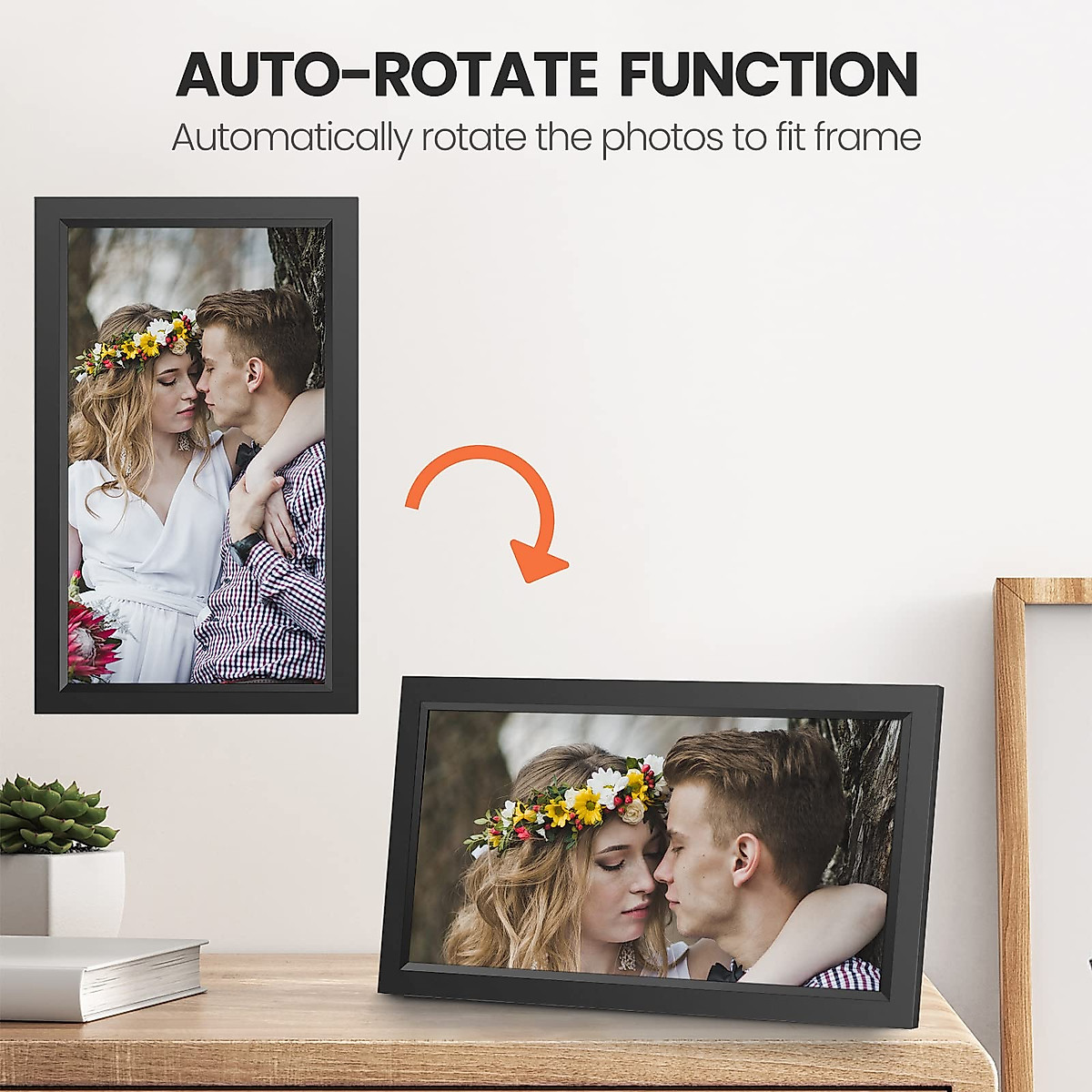 Jazeyeah 15.6 Inch Large Digital Picture Frame, Frameo WiFi Smart Digital Photo Frame with 32GB Storage and 1920 * 1080 IPS FHD Touch Screen, Free Storage - Gift for Friends and Family