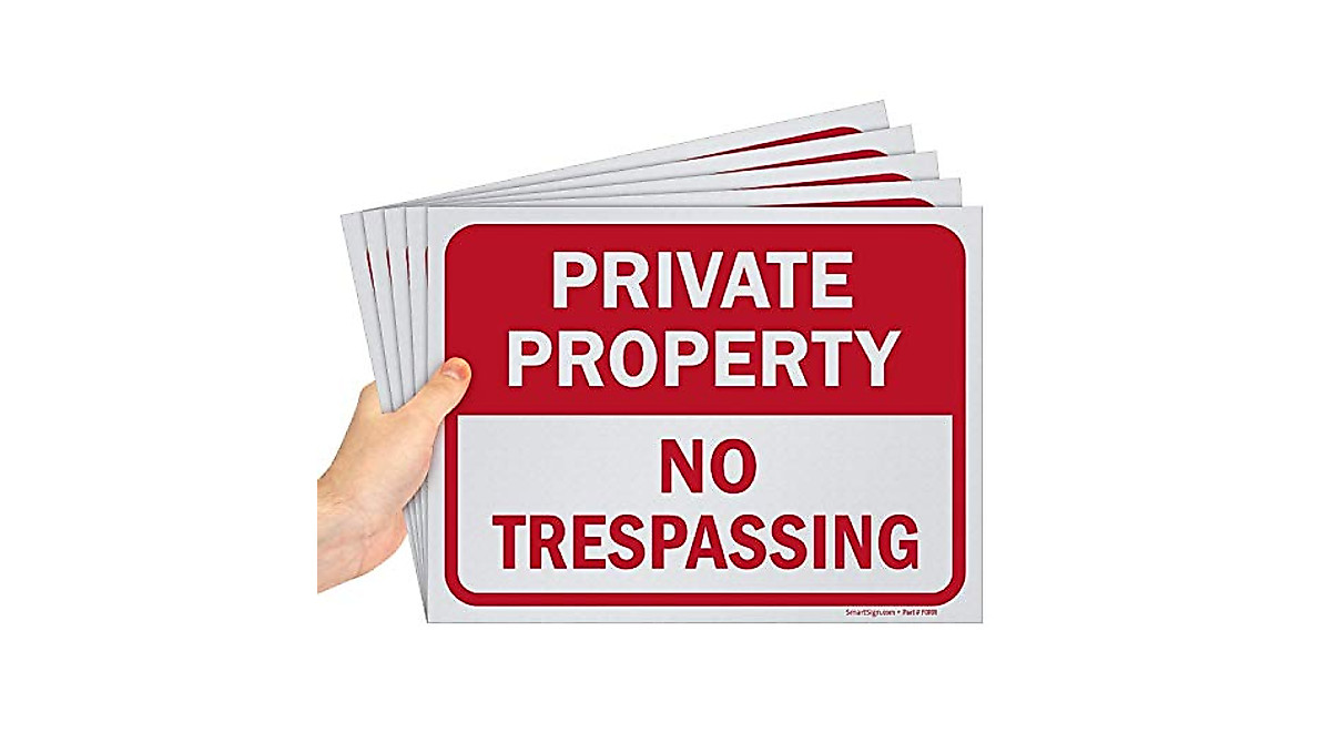 SmartSign Private Property No Trespassing Signs - Pack of 5, 9x12 Inches
