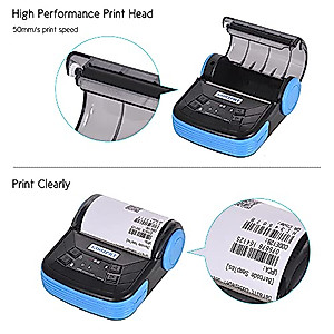 BISOFICE POS Printer Mini Printer Pocket Printer MTP-3 80mm BT Thermal Printer Portable Lightweight for Supermarket Ticket Receipt Printing