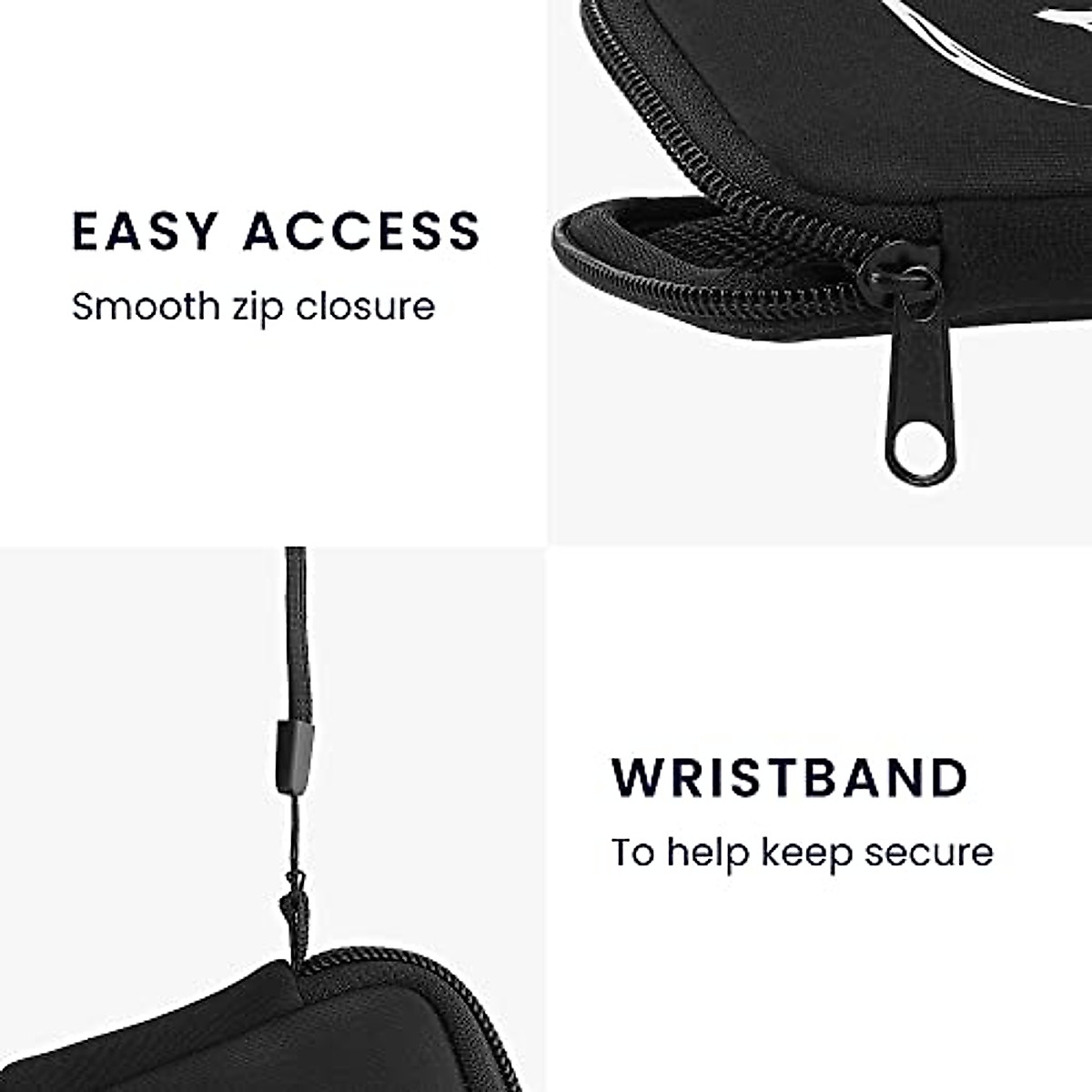 kwmobile Neoprene Case Compatible with in-Ear Headphones - 2.3 x 3.5 inches (6 x 9 cm) Case with Zip - Brushed Heart