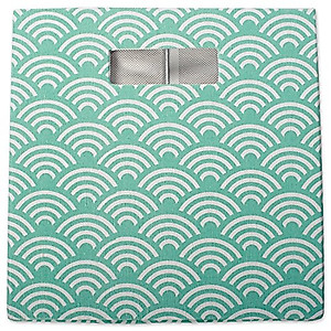 DII Collapsible Hard Sided Bin, Waves, Aqua, Large