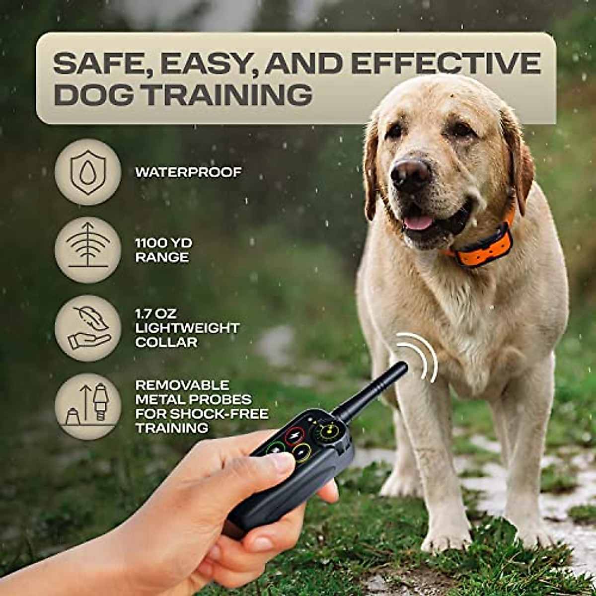 PetSpy M686 Premium Dog Training Shock Collar, 1100 Yards, Medium to Large Dogs, with Vibration, Electric Shock and Beep, Waterproof, Remote Trainer (Gen 1 Black)