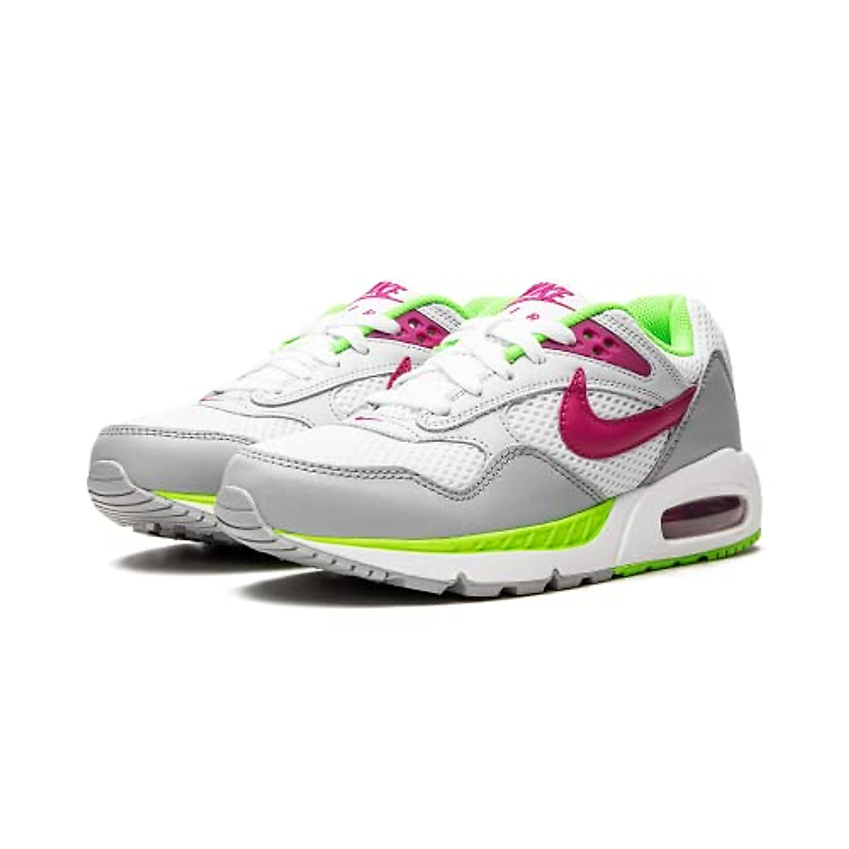 NIKE Women's Air Max Correlate Running Shoes, White/Pink/Green