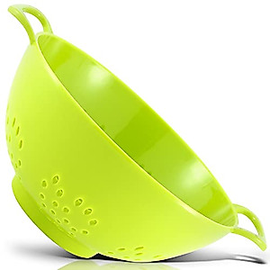 Meadow Lane Goods 6-Inch, 3 Cup Personal Colander With Dual Handles For Fruit & Vegetable Portion Control (1 Pack, Green)