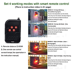 HULPPRE Solar Outdoor Motion Sensor Alarm-129db Loud Siren Lamp Noise Maker, 4 Working Modes Strobe Light with Remote,Say Goodbye to The Unwanted Explorers