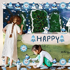 80 Pcs Winter Cutouts Winter Paper Bulletin Board for Preschool Paper Bulletin Board Decorations Preschool Classroom Back to School Teacher Supplies Classroom Cutouts