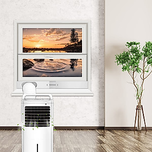 Portable Air Conditioner Window Vent Kit, Adjustable Window Seal Slide Kit Plate for Portable Air Conditioner Kit Sliding Window AC Vent Kit Fit for Exhaust Hose with 5.1"/13cm Diameterr