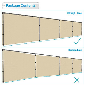 Patio Fence Fencing Top Rail Kit with Loop Poles Fabric Clips for Stainless Steel Outdoor Backyard Yard Fencing Fence 24’ Long