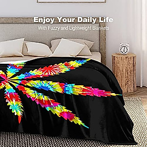 Weed Colorful Art Flannel Fleece Throw Blanket Soft Warm Lightweight Fuzzy Plush Blankets for Bed Couch Sofa 70"x80"