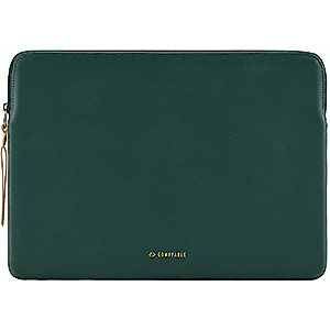 Comfyable Leather Laptop Sleeve Compatible with 16 Inch MacBook Pro & 15 Inch MacBook Air (Loose Fit) M2 2023, Green