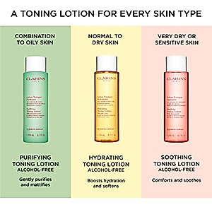 Clarins Soothing Toning Lotion | Soft, Soothed and Comforted Skin After 14 Days* | Cleanses, Tones, Hydrates, Soothes and Balances Skin's Microbiota |Camomile Extract |Very Dry Or Sensitive Skin Types