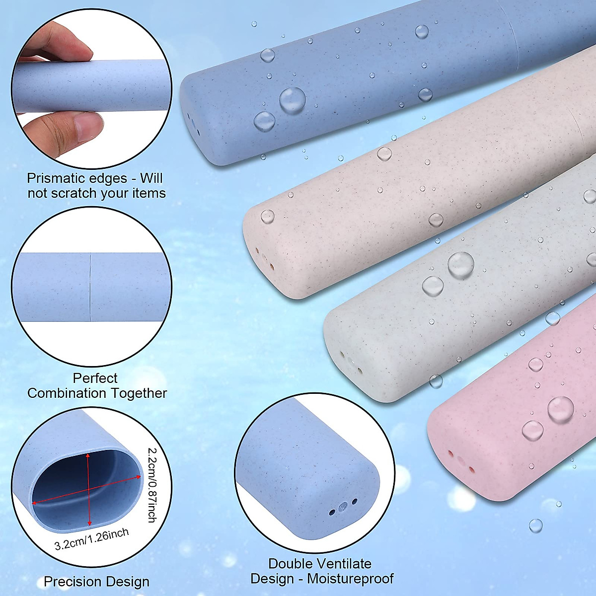 CEE 8 Pack Travel Toothbrush Case & 2 Pack 3 in 1 Travel Toothbrush Cup Case Box, Plastic Breathable Portable Toothbrush Holder Toothpaste Storage Box Cup for Travel, Business, Home, Camping, School