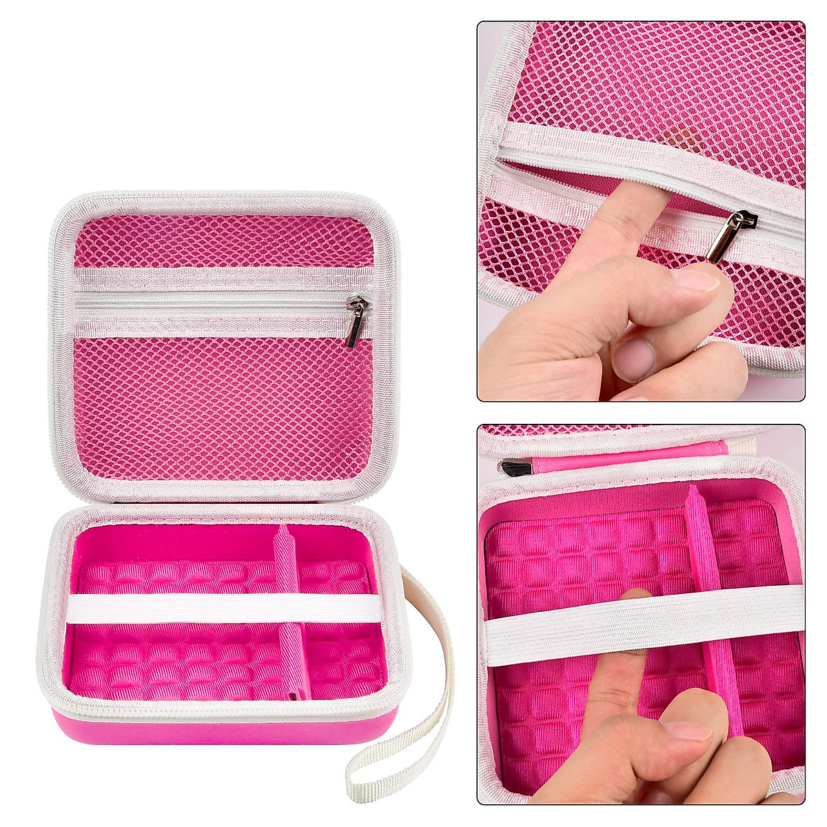 Kid Toy Camera Case for VTech Kidizoom Creator Cam Video Camera, Hard Travel Carrying Storage with Accessories Pocket - Pink
