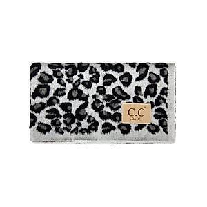 Funky Junque Large Soft Warm Lightweight Baby Throw Blanket with Matching Beanie Bundle for Toddler Bed, Strollers, Naps, Daycare Preschool - Leopard Print - 1 Fur POM - Ivory