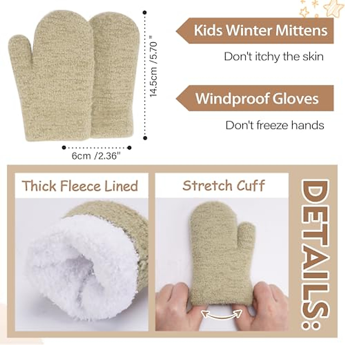 Kids Toddler Infants Winter Beanie Hats Scarfs Gloves Set Pompom Caps Mittens Neck Warmer with Fleece Gifts for 0 6 12 18 Months 1 2 3 4 Years Old Baby Girls Boys