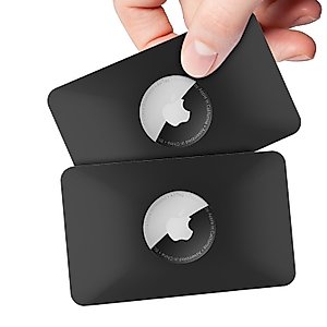 2PCS Card Case for AirTag Tag Card Flex Credit Card Size Wallet Case Holder for AirTag for Purse, Handbag, Backpack Wallet, Clutch, Wristlet (Black)