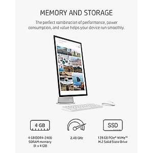 HP Chromebase 21.5" All-in-One Desktop, Intel Pentium Gold 6405U Processor, 4 GB RAM, 128 GB SSD, Rotating Full HD IPS Touchscreen, Chrome OS, Bluetooth Keyboard and Mouse Combo (22-aa0022, 2021)