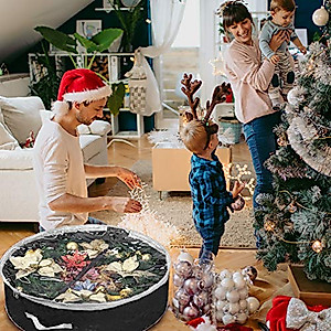 Primode Wreath Storage Bag 36" | Garland Wreaths Container with Clear Window for Easy Xmas Holiday Storage | Durable 600D Oxford Material
