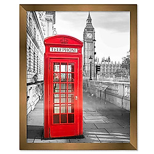 8.5x5.5 Frame Gold Bronze Picture Frame - Modern Photo Frame Includes UV Acrylic Shatter Guard Front, Acid Free Foam Backing Board, Hanging Hardware Wood Wall Frames for Family Photos - no Mat