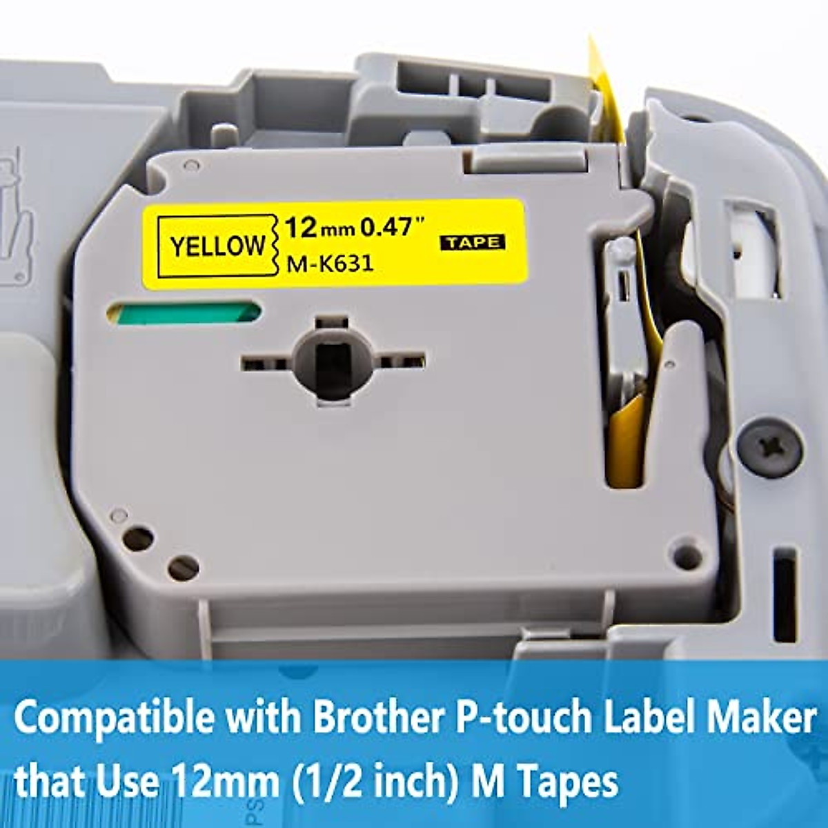 Weemay 7 Pack Compatible Color M Tape Replacement for Brother P-Touch M Series 12mm 0.47 Label Tape MK131 MK231 MK431 MK531 MK631 MK731 for Ptouch PTM95 PT-90 PT-80 PT-70 PT-65 PT-45M Label Maker Tape