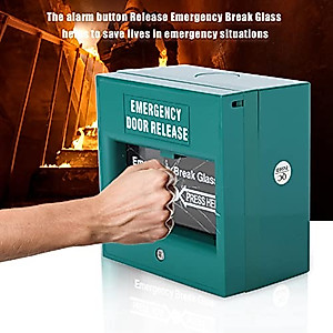 Broken Glass Fire Emergency Exit, Door Emergency Exit Fire Alarm Button Release Safety Button for Home/Business Security Fire Emergency Box