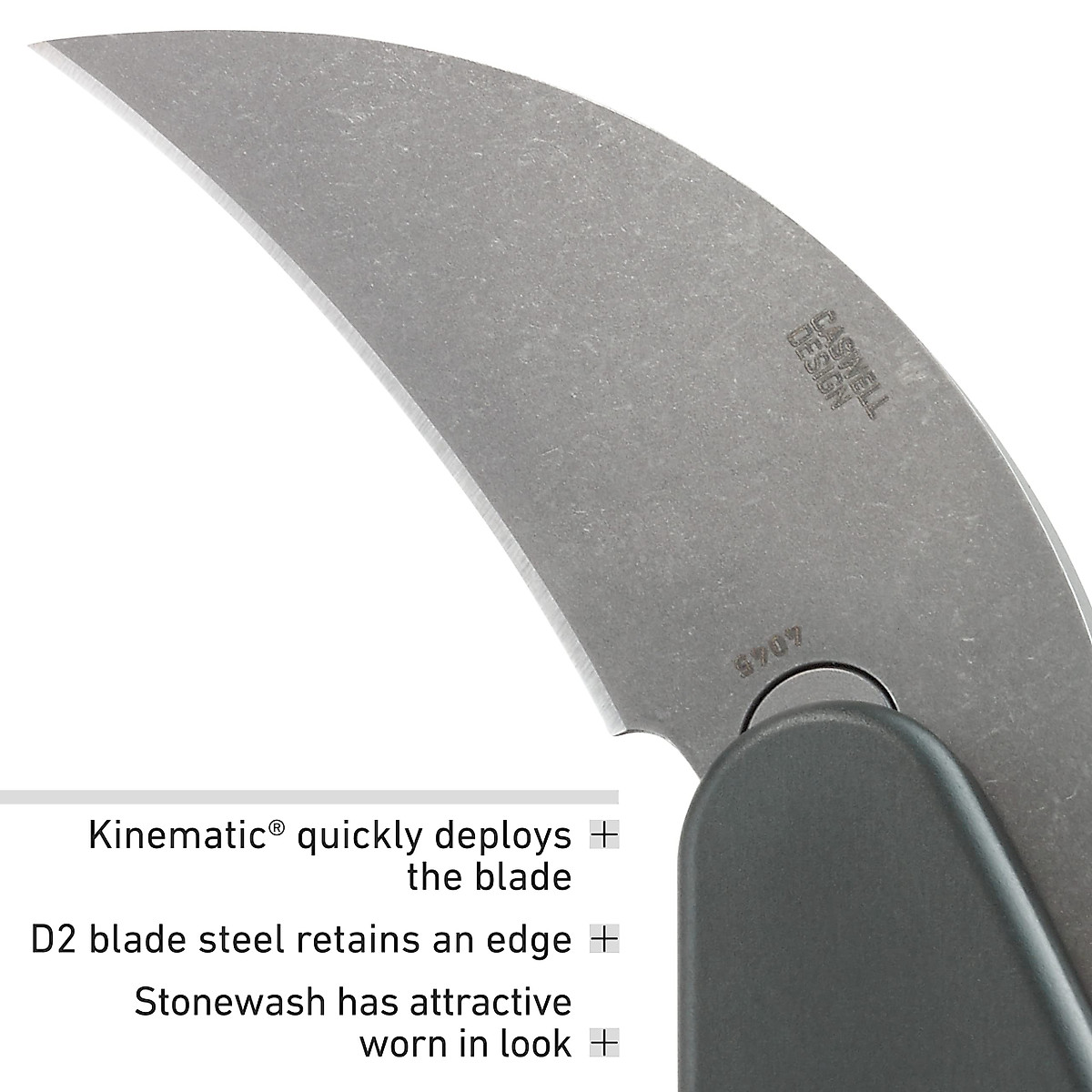 CRKT Provoke Compact: Kinematic EDC Folding Pocket Knife, Morphing Karambit, D2 Plain Edge Blade, Aluminum, Pocket Clip, 4045