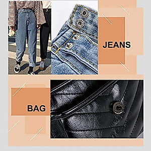 12 Sets Heavy Duty Leather Snap Fasteners Kit, 15mm Metal Snap Buttons Kit Press Studs with 4 Install Tools, Leather Rivets and Snaps for Clothing, Leather, Jeans, Jackets, Bracelets, Bags (Black)