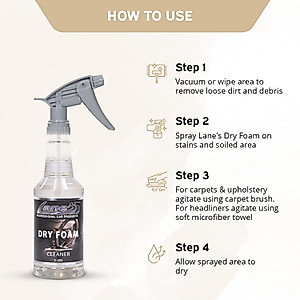 Lane’s Car Products Dry Foam Upholstery Cleaner - 32 oz