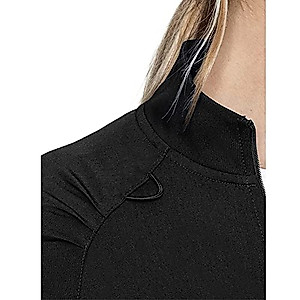 Med Couture Touch Women's Raglan Zip Front Warm Up Jacket, Black, Large