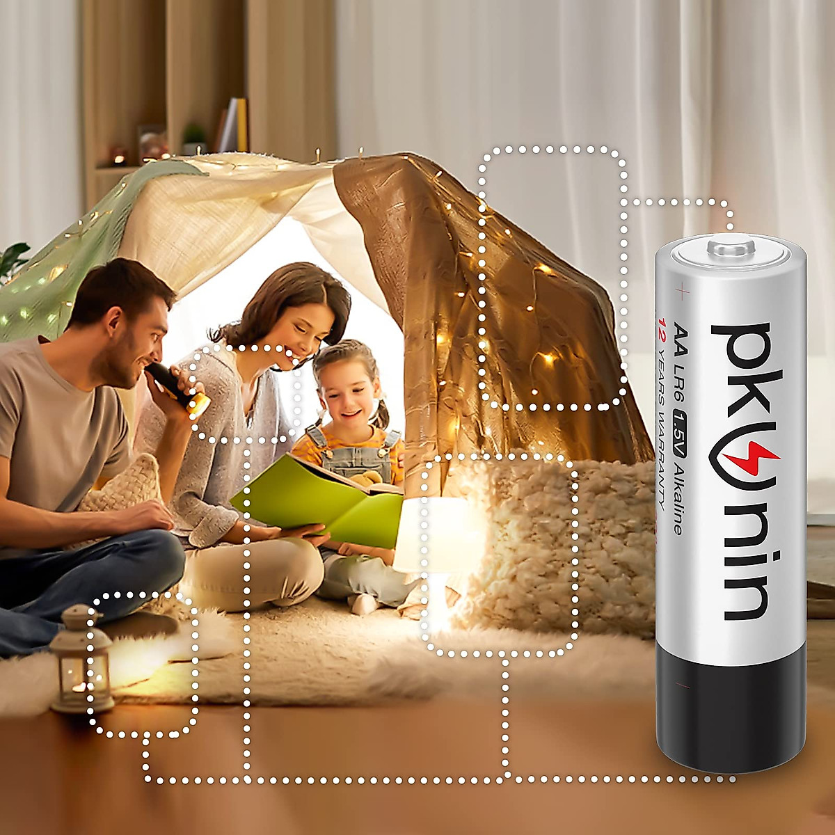 Ocvrszsw AA Batteries 12 Pack LR6 1.5V Alkaline Double A Battery, 12-Year Shelf Life